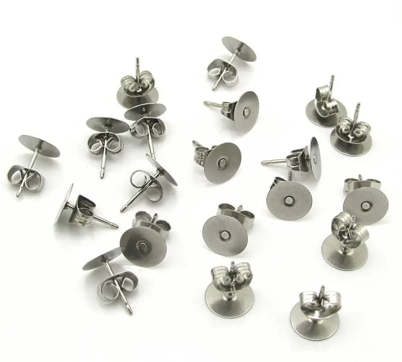Stainless Steel (316L) Earring Posts & Backs (200pcs) - Silver – Kit & Co.